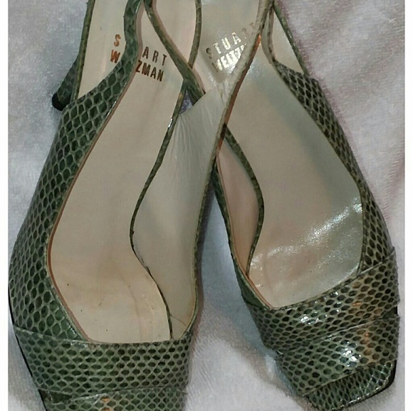 Stuart Weitzman | Shoes | Stuart Weitzman Olive Green Snakeskin High ...